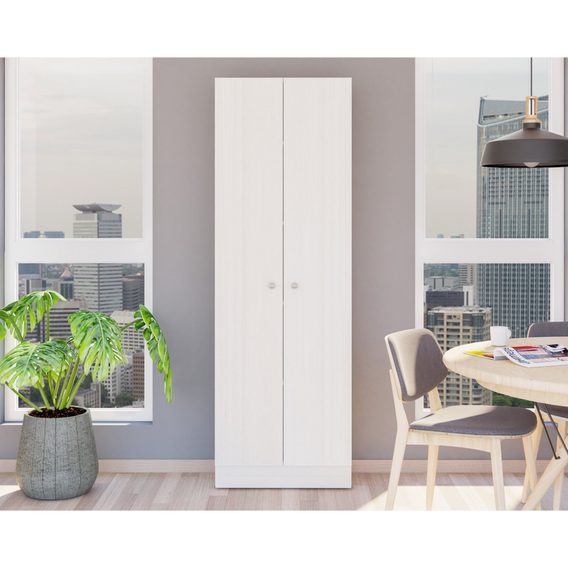 Cabinet 71" H, White, Two Doors, Five Shelves For Various Room ...