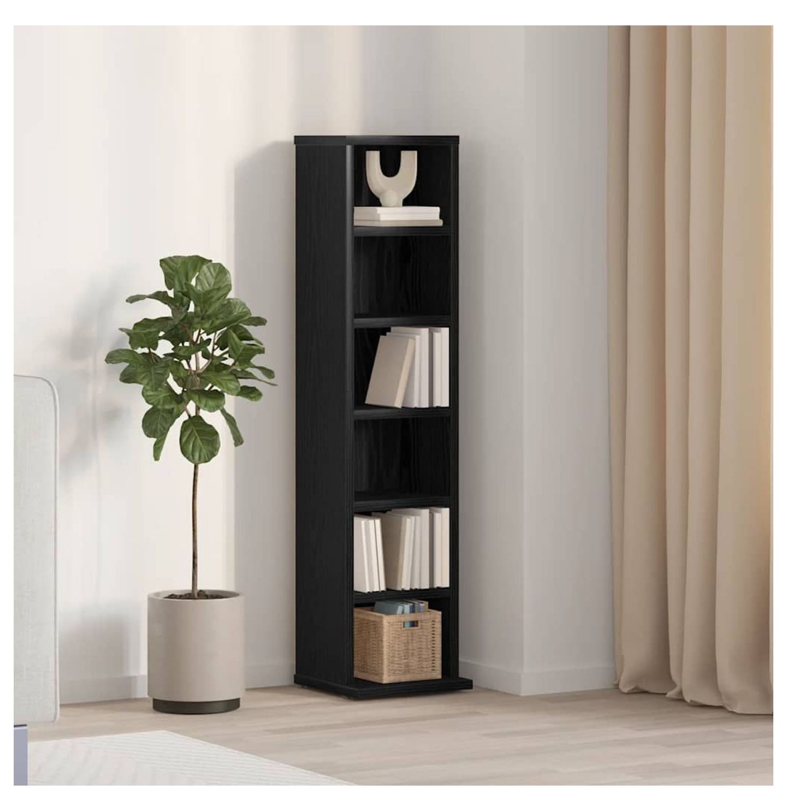 Cabinet Black Oak Engineered Wood Compact Modern Design - Walmart.com