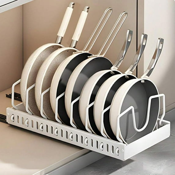 Cabinet Bottom Pots And Pans Organizer, Cabinet Sliding Lid Organizer ...