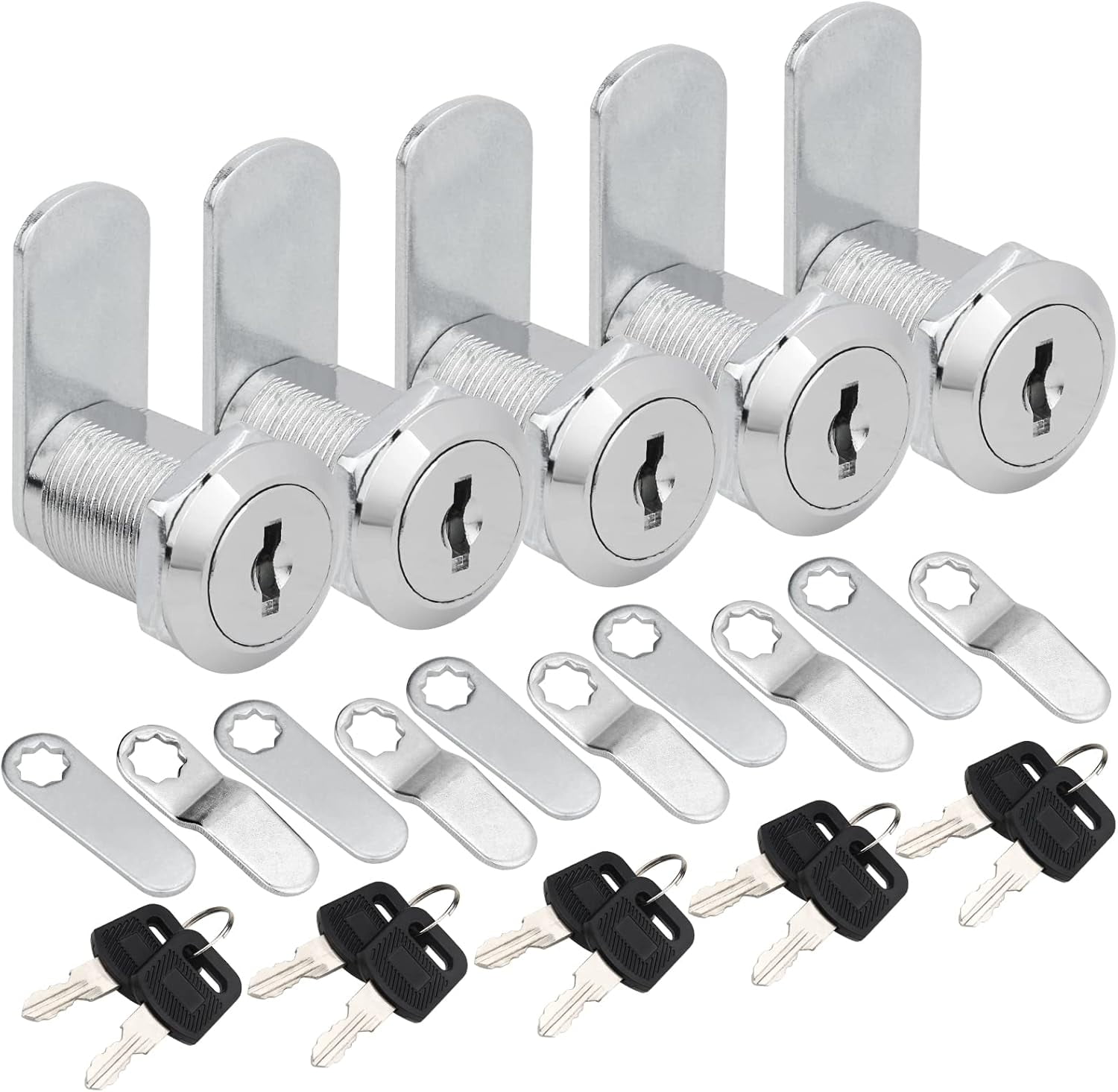 Cabinet Cam Lock, 5 Pack 1-1/8 Inch Keyed Alike Cam Lock with Keys ...