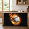 Cabinet Curtain 28''W x 51''L, Baseball Under Sink Curtain Drapes ...
