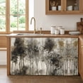 Cabinet Curtain 28''W x 51''L, Black Grey Forest Under Sink Curtain ...