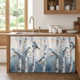 Cabinet Curtain 28''W x 51''L, Spring Birds Under Sink Curtain Drapes ...