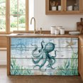 Cabinet Curtain 32''W x 55''L, Coastal Octopus Under Sink Curtain ...