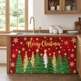 Cabinet Curtain 32''W x 55''L,Red Christmas Tree Under Sink Curtain ...
