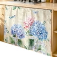 Cabinet Curtain 35''W x 35''L,Blue Hydrangea Under Sink Curtain Drapes ...