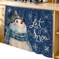 Cabinet Curtain 35''W x 35''L,Blue Snowman Christmas Under Sink Curtain ...