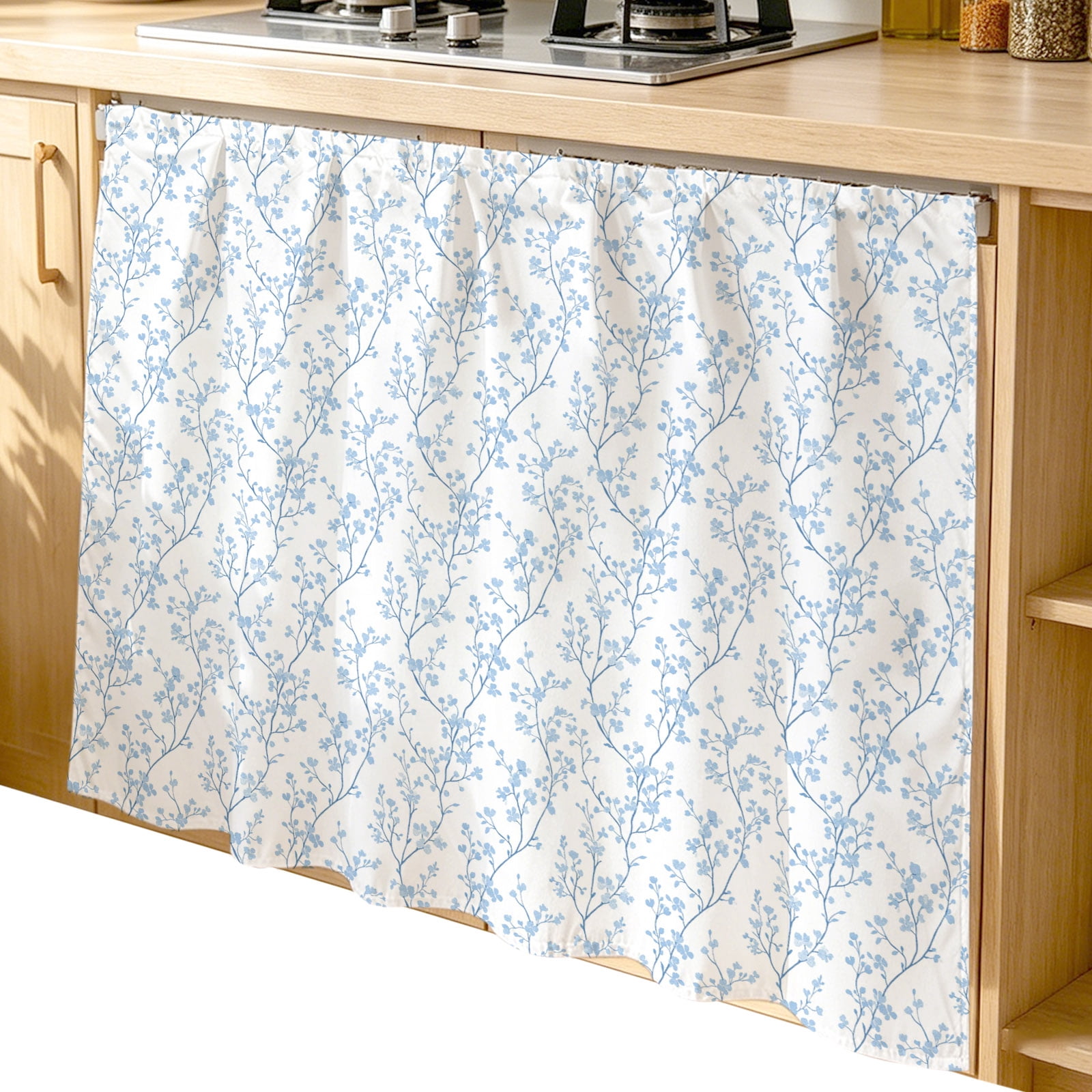 Cabinet Curtain 35 W X 35 L Blue Spring Floral Under Sink Curtain cabinet-curtain-35-w-x-35-l-blue-spring-floral-under-sink-curtain