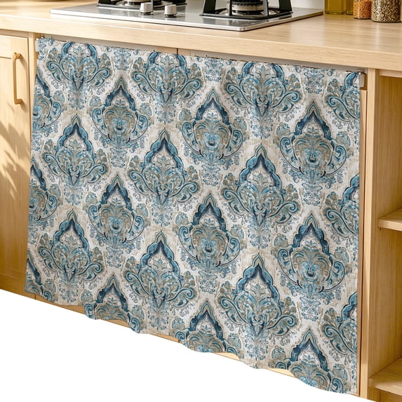 Cabinet Curtain 35''W x 35''L, Boho Floral Under Sink Curtain Drapes ...