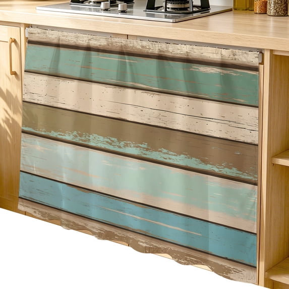 Cabinet Curtain 35''W x 35''L, Green Blue Brown Farmhouse Under Sink ...