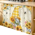 Cabinet Curtain 35''W x 35''L, Sunflower Gnomes Under Sink Curtain ...