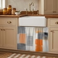Cabinet Curtains 10"W x 11"L, Modern Orange Beige Grey Sink Skirt for ...