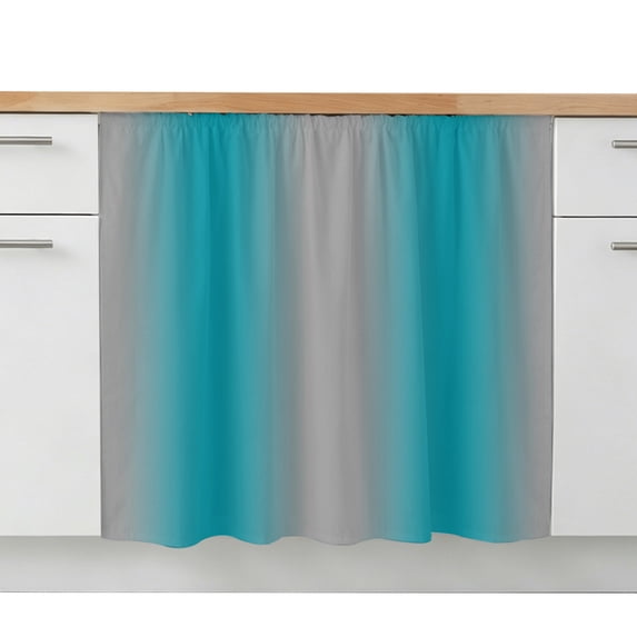Cabinet Curtains 10"W x 11"L, Turquoise Ombre Sink Skirt for Bathroom ...