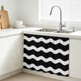 Cabinet Curtains 11"W x 13"L, Black Ripple Sink Skirt for Bathroom ...