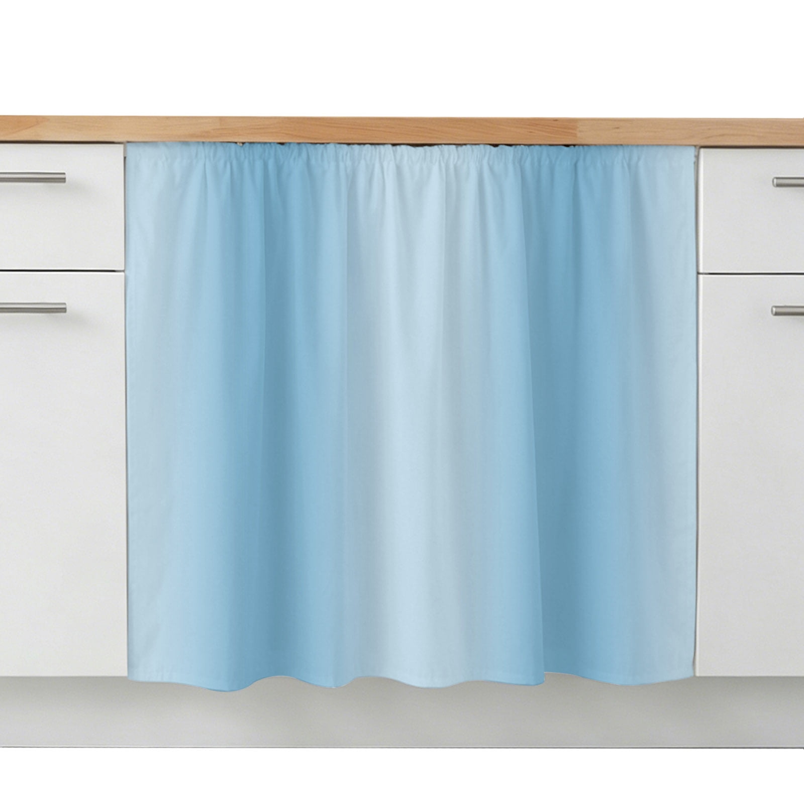 Cabinet Curtains 11"W x 13"L, Blue Ombre Sink Skirt for Bathroom ...