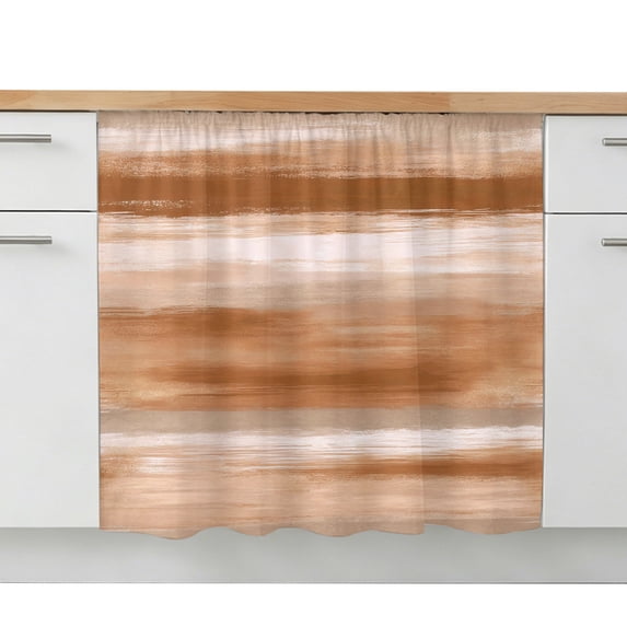 Cabinet Curtains 11"W x 13"L, Brown Grey Sink Skirt for Bathroom ...