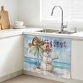 Cabinet Curtains 11"W x 13"L, Coastal Christmas Sink Skirt for Bathroom ...