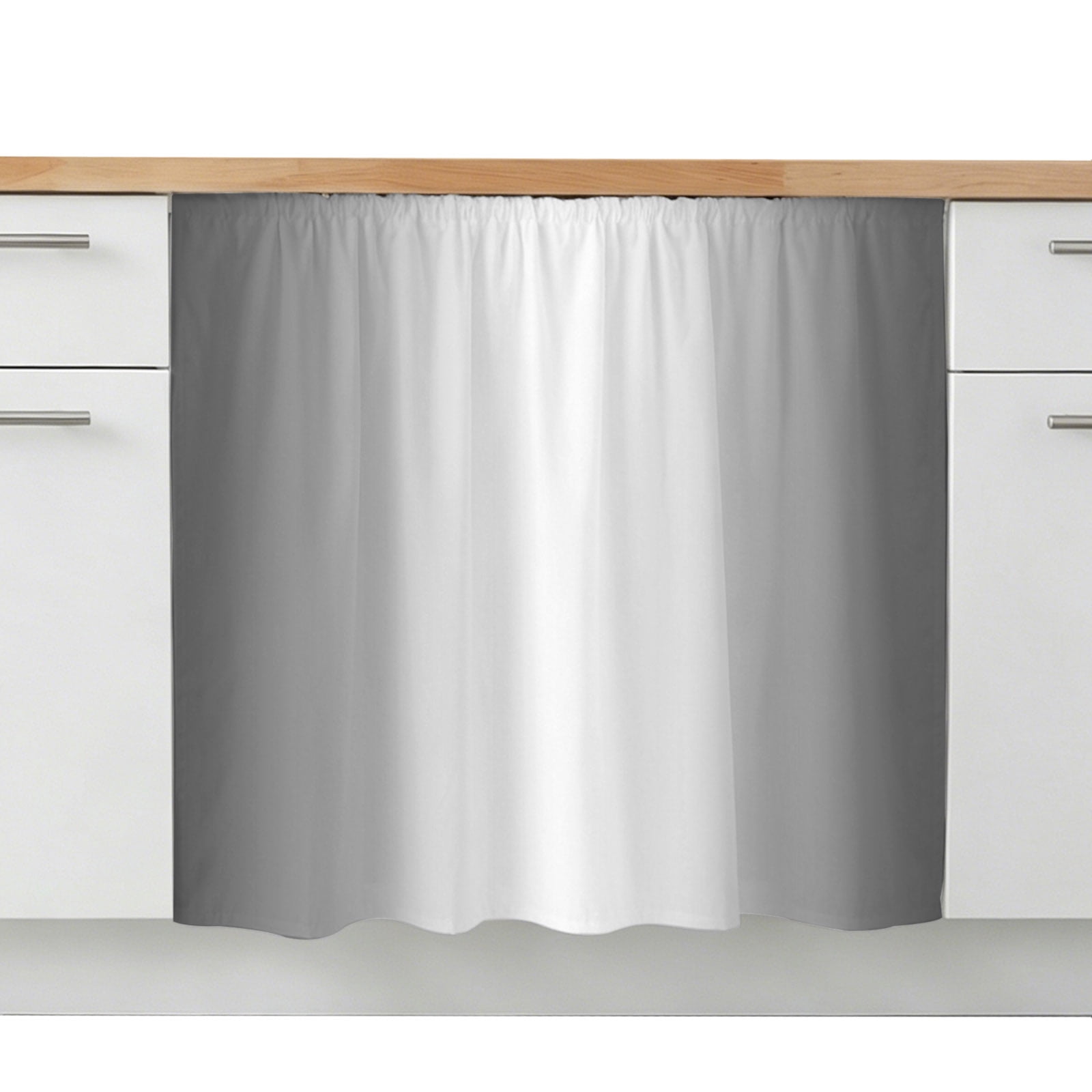 Cabinet Curtains 11"W x 13"L, Grey Ombre Sink Skirt for Bathroom ...