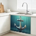 Cabinet Curtains 11"W x 13"L, Teal Ombre Anchor Sink Skirt for Bathroom ...