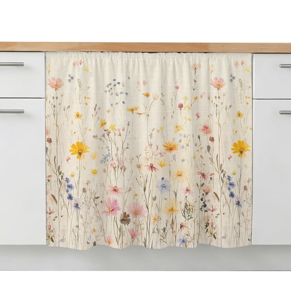 Cabinet Curtains 28"W x 35"L, Dustproof Sink Skirt Curtain for Kitchen ...