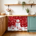 Cabinet Curtains 28"W x 35"L, Red Snowman Christmas Sink Skirt for ...