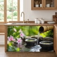 Cabinet Curtains 28"W x 51"L, Flowing Water Zen Stones Sink Skirt for ...