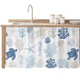 Cabinet Curtains 28"W x 51"L, Navy Blue Coastal Sink Skirt for Bathroom ...