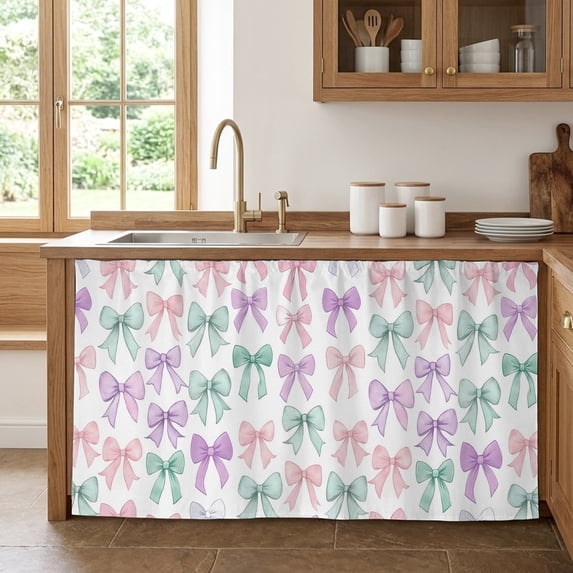 Cabinet Curtains 28"W x 51"L, Pink Purple Teal Sink Skirt for Bathroom ...