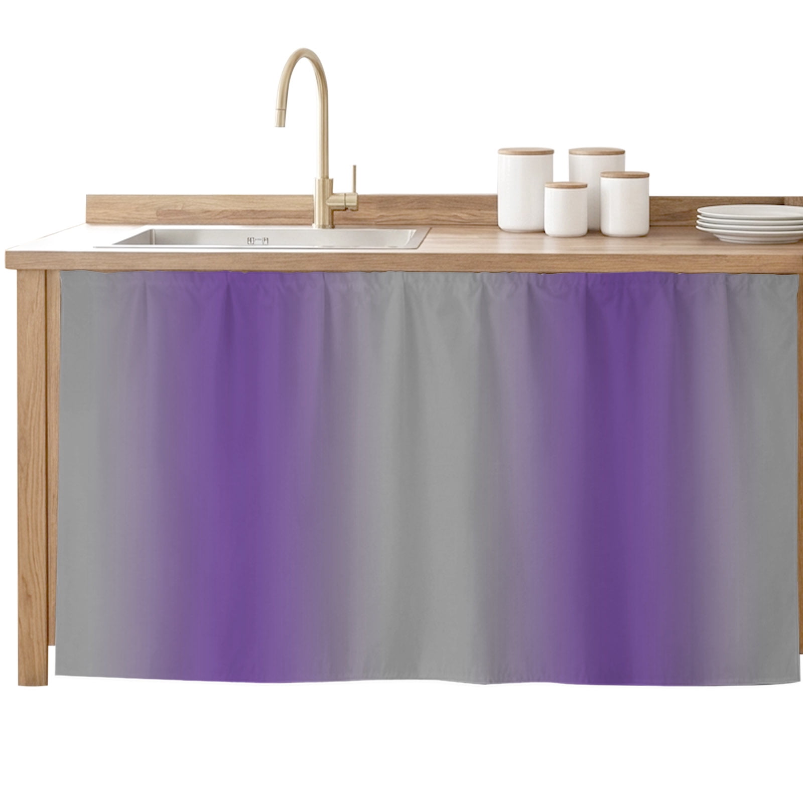 Cabinet Curtains 28"W x 51"L, Purple Ombre Sink Skirt for Bathroom ...