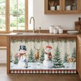 Cabinet Curtains 28"W x 51"L, Snowman Christmas Sink Skirt for Bathroom ...