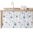 Cabinet Curtains 32"W x 55"L, Blue Floral Spring Sink Skirt for ...