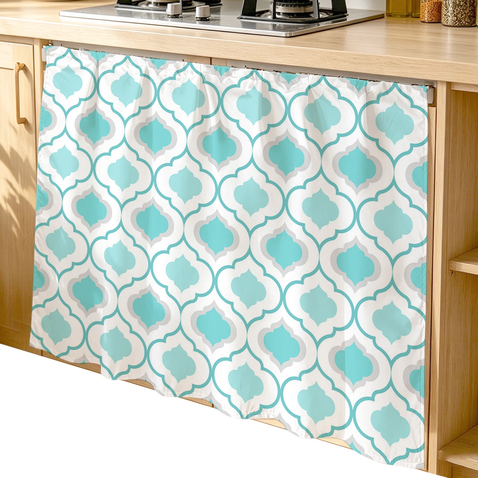 Cabinet Curtains 35"W x 35"L, Dustproof Sink Skirt Curtain for Kitchen ...