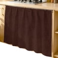 Cabinet Curtains 35"W x 35"L, Solid Brown Sink Skirt for Bathroom ...