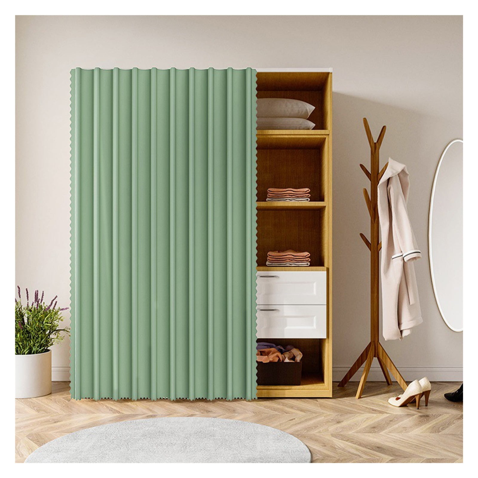 Cabinet Curtains Kitchen, Bookcase Dustproof Curtain,Dust-Proof Under Sink Curtains, Short ...