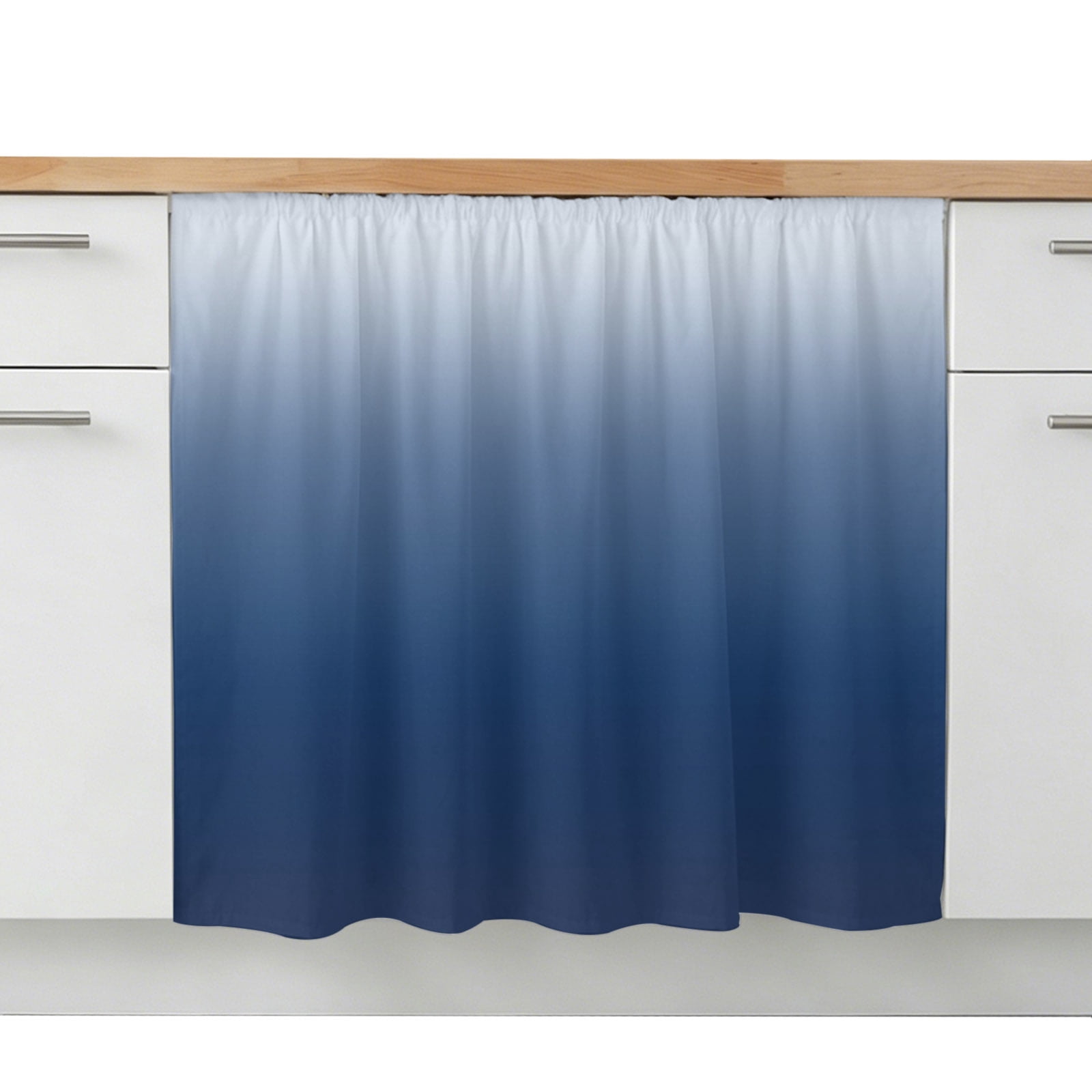 Cabinet Curtains for Shelves, Navy Blue Ombre Under Sink Cabinet ...