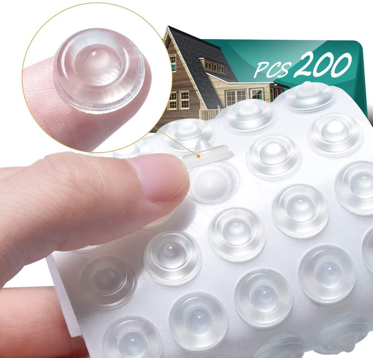 Cabinet Door Bumpers Pack of 200 Self Adhesive Bumpers Pads, Sound ...