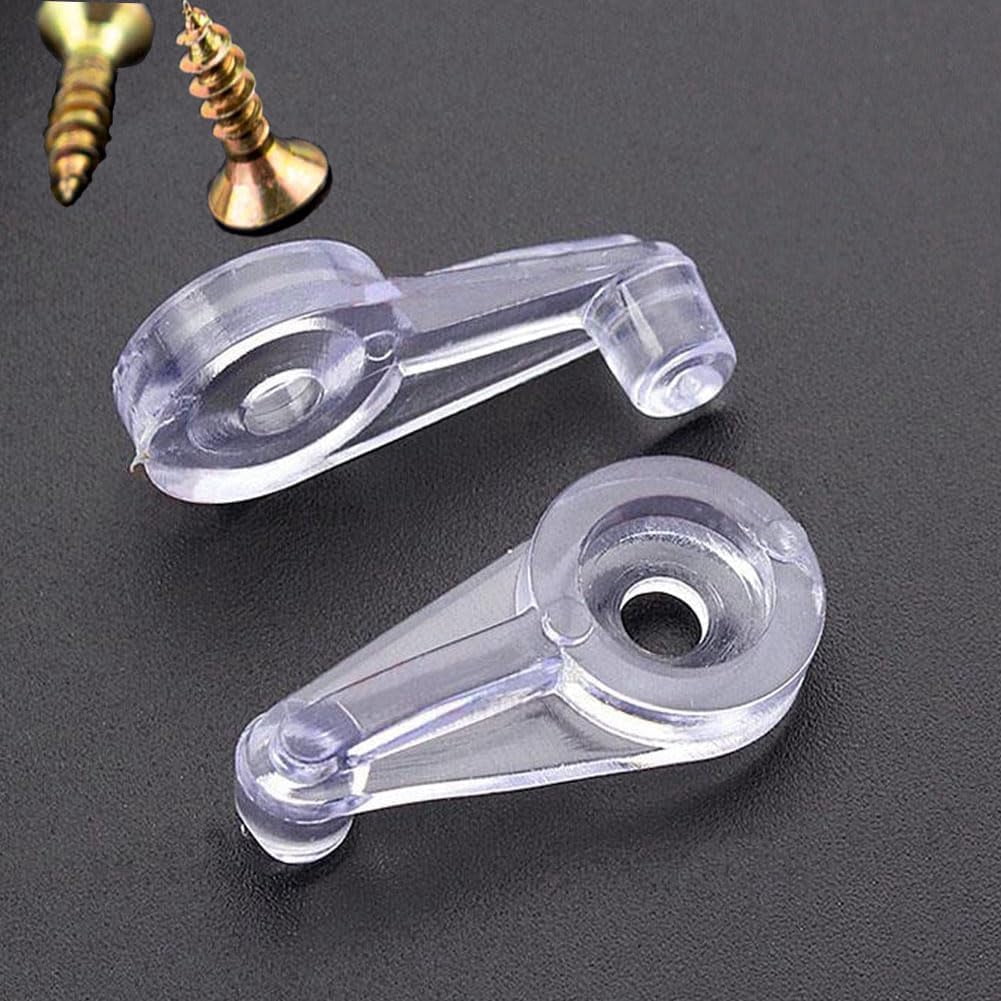 Cabinet Door Glass Retainer Clips Kit, Plastic, Clear, Offset 4mm, with ...