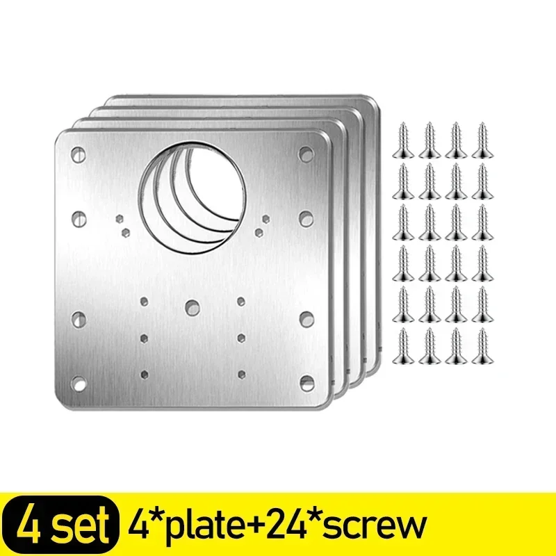 Cabinet Door Hinge Repair Plate Kit Stainless Steel Furniture Wardrobe ...