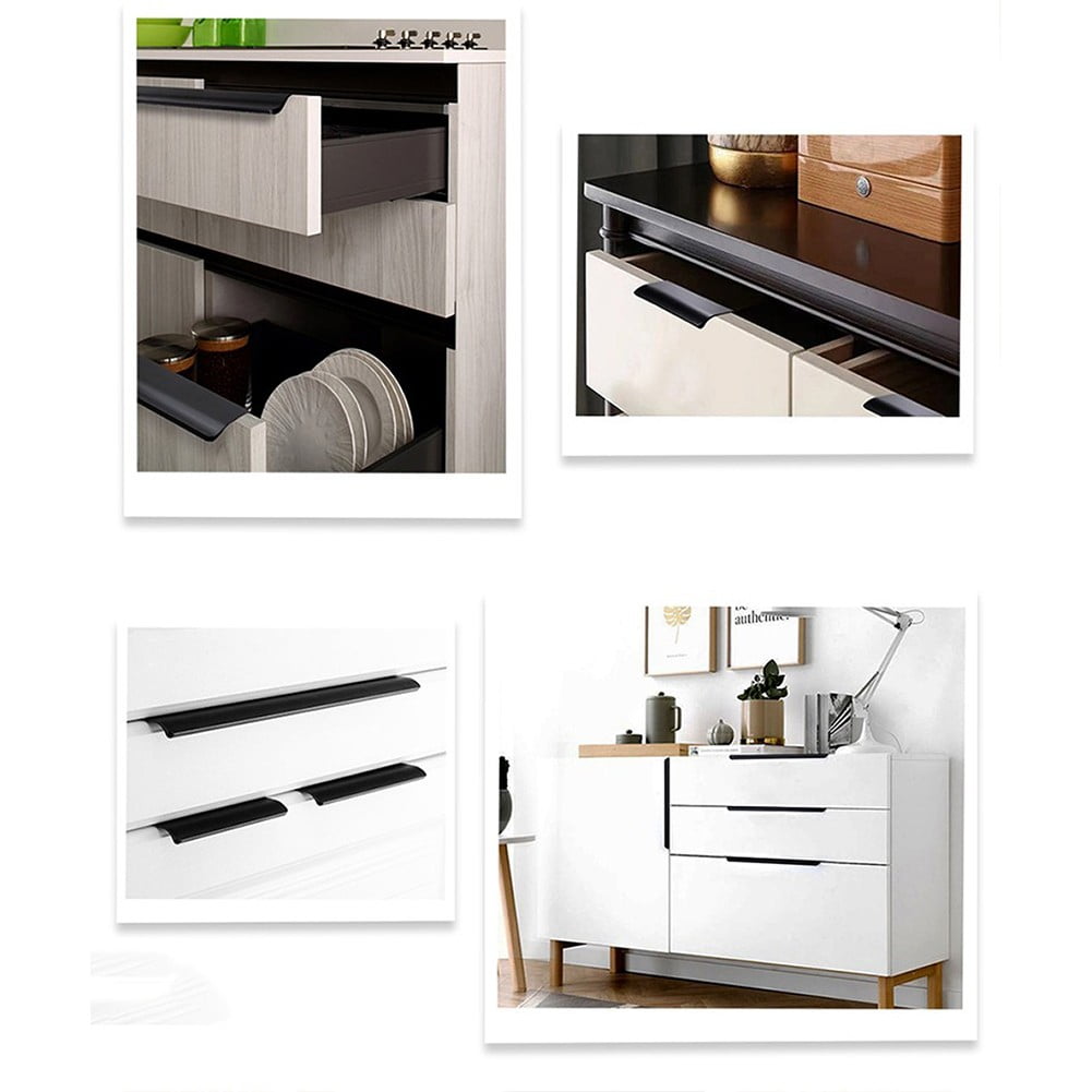 Cabinet Door Invisible Handle Kitchen Cupboard Drawer Concealed Finger ...