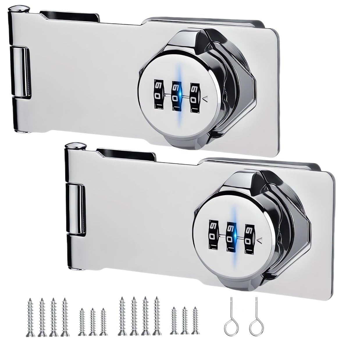 Cabinet Door Lock - 3-Digit Password Rotary Hasp Lock for Cabinet Doors ...