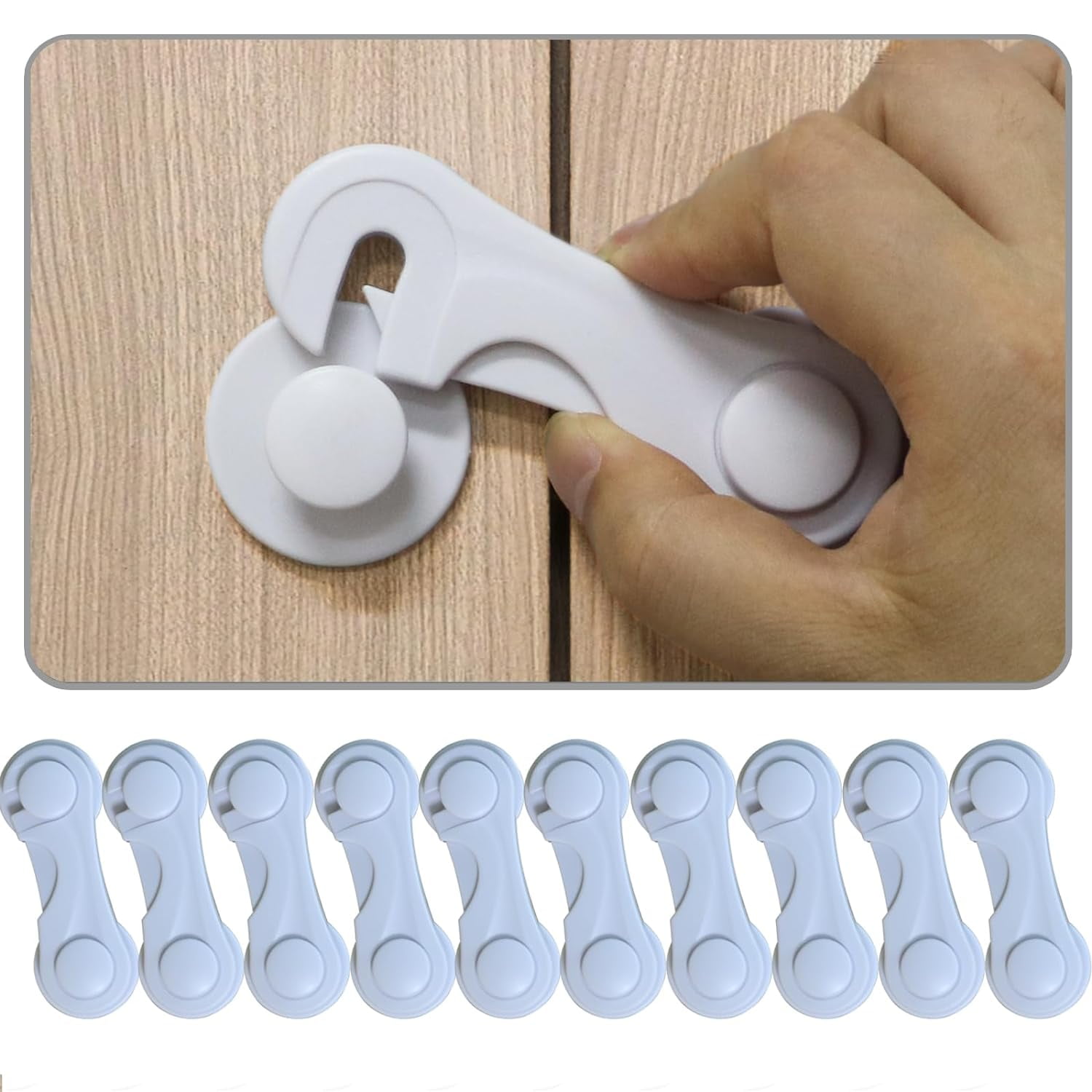 Cabinet Door Locks for Baby Proof and Child Safety, 10 Pack Cabinet ...