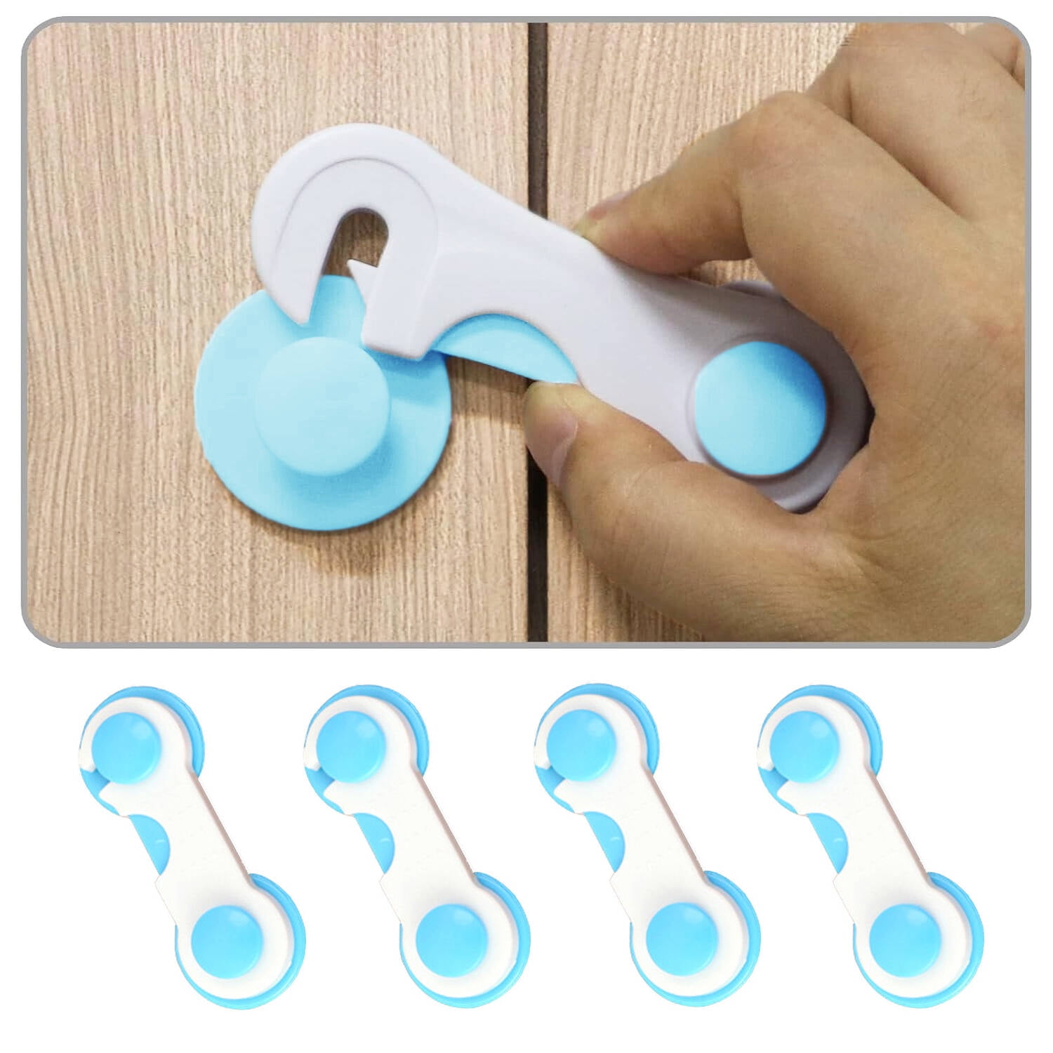 Cabinet Door Locks for Baby Proof and Child Safety, 4 Pack Cabinet ...