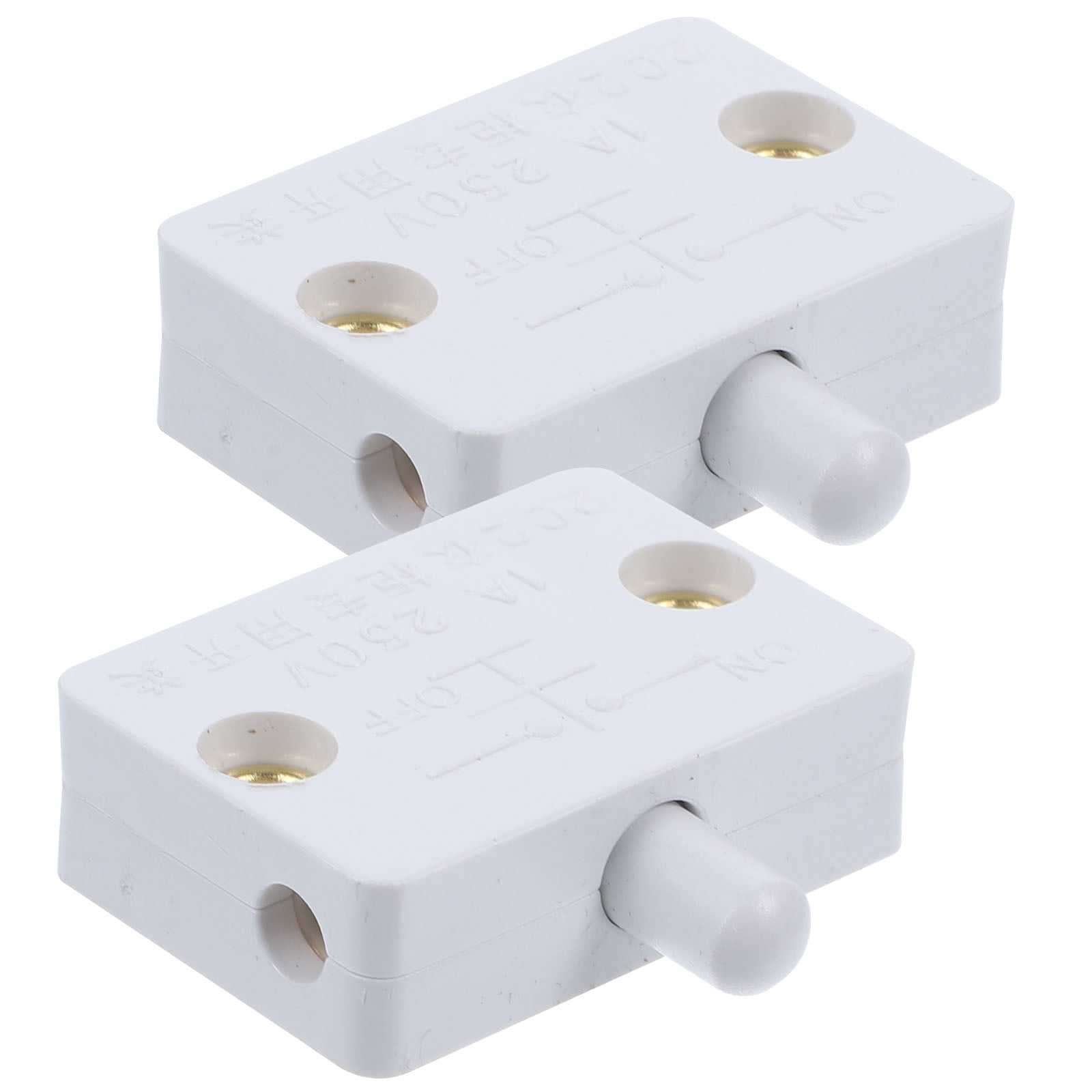 RUNROTOO Automatic Door Switch Cabinet Lamp Switches White Plastic 2Pcs ...