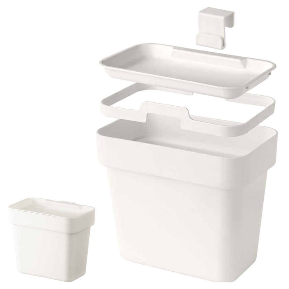 Cabinet Door Trash Can, White Garbage Bin Door-Mounted Trash Can With ...