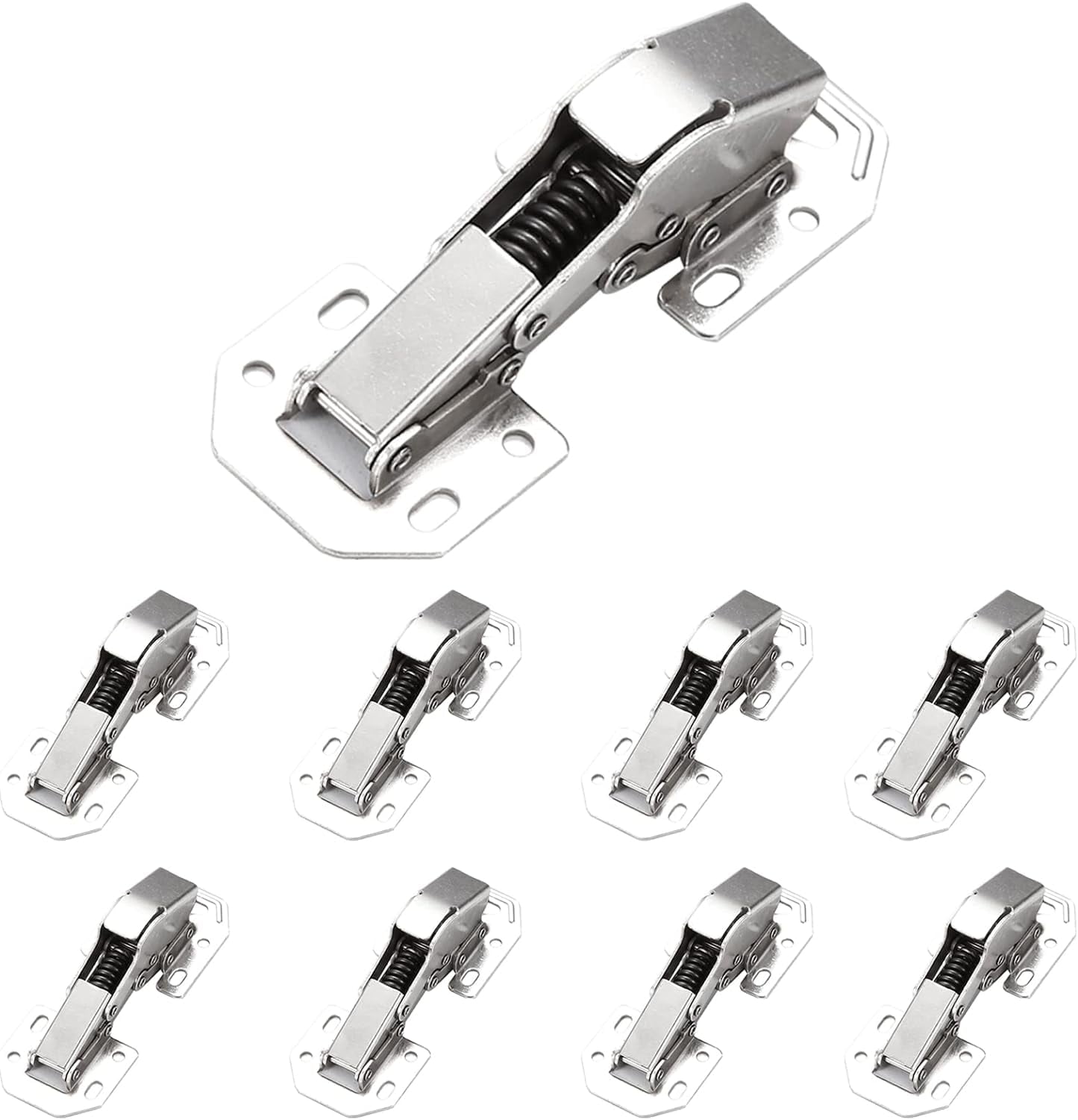 Cabinet Doors Hinges 8 PCS, 4 inch Hidden Frameless Cabinet Hinges Easy ...