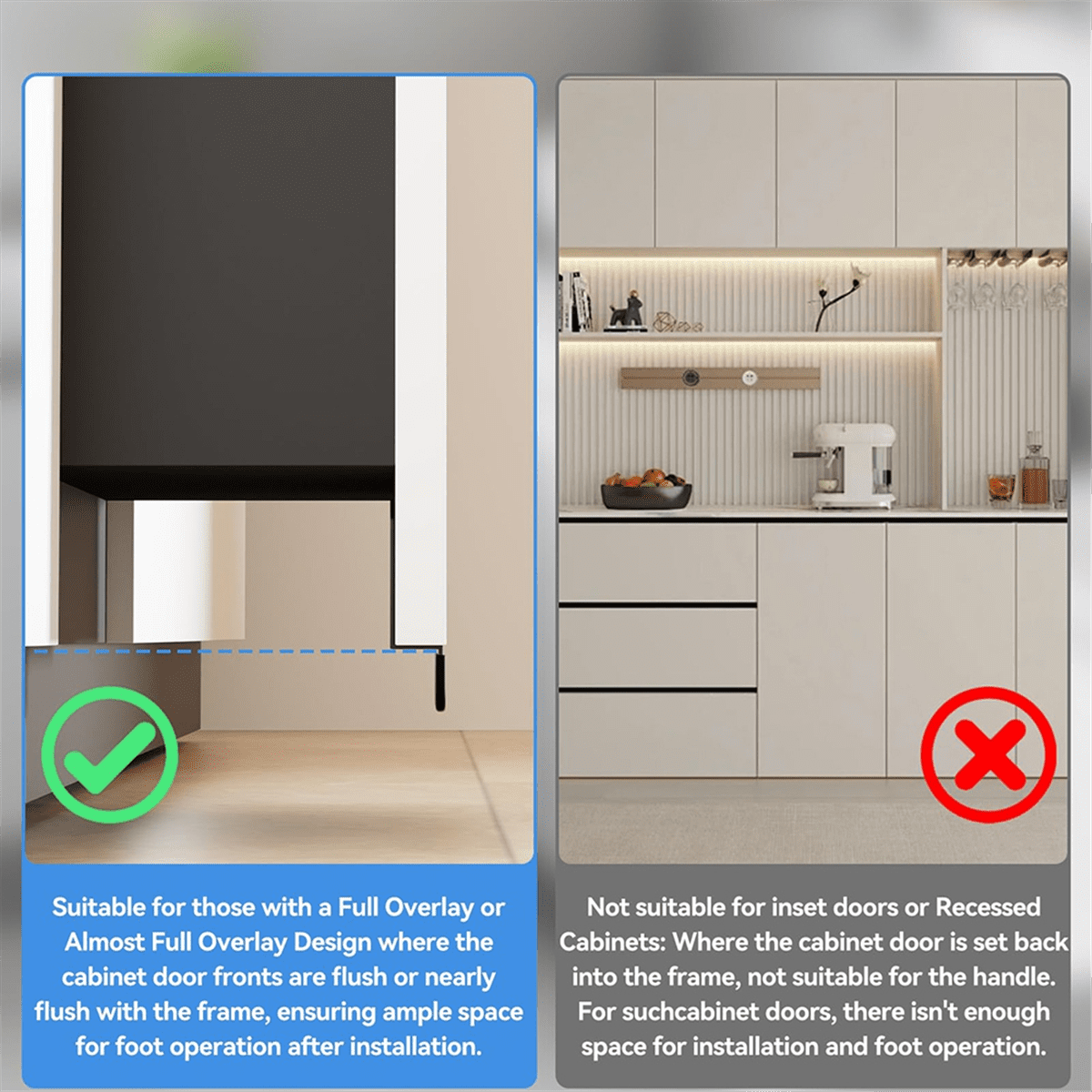 Cabinet Foot Pull for Trash Drawer, Trash Cabinet Foot Pull Touchless ...