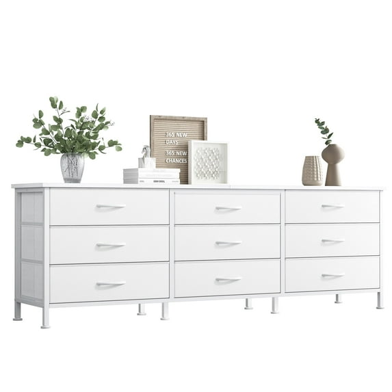 Cabinet For Living Room With 9 Fabric Drawers Long Entertainment Center ...