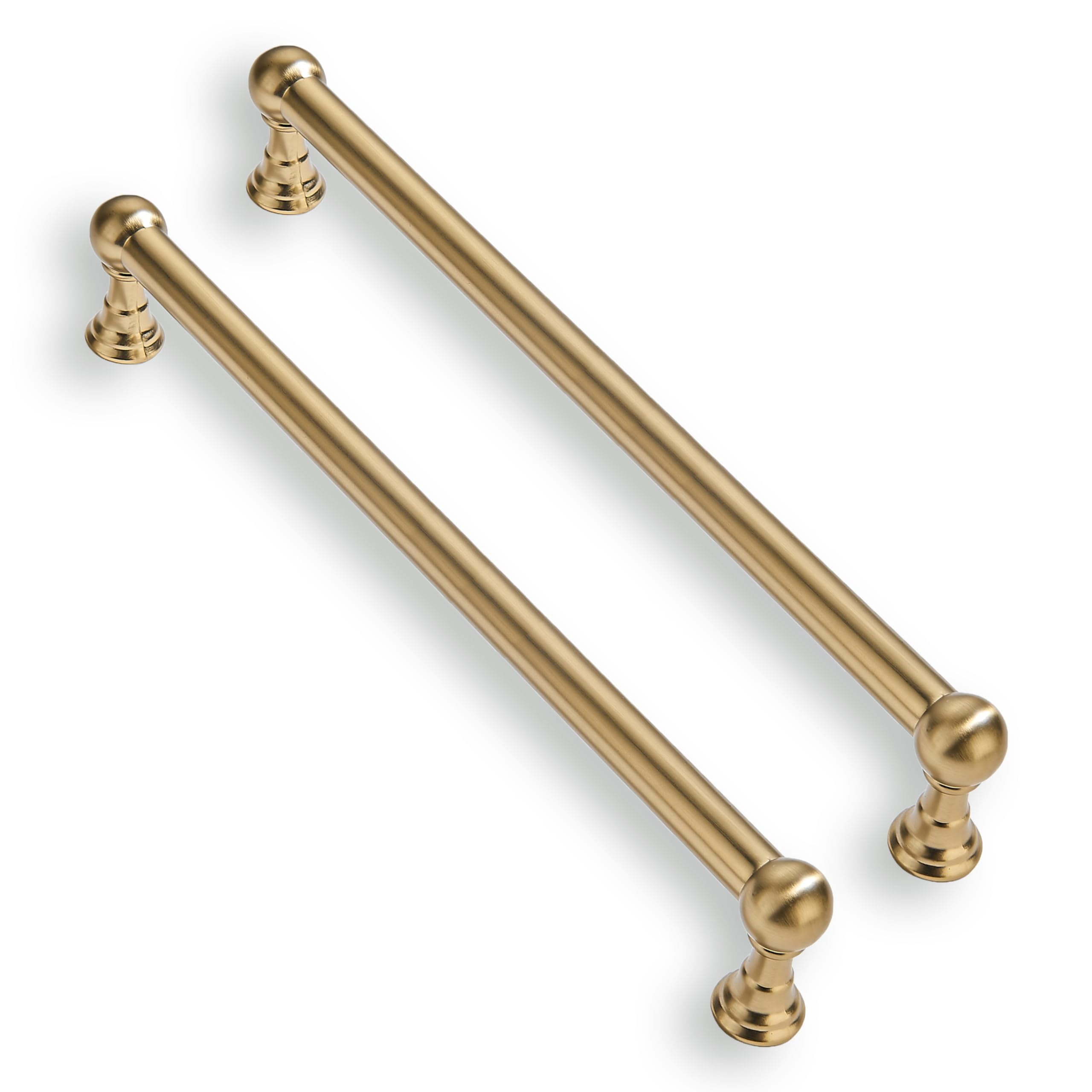 Cabinet & Furniture Pulls Brushed Brass 12 Inch hole center 2 Pack ...