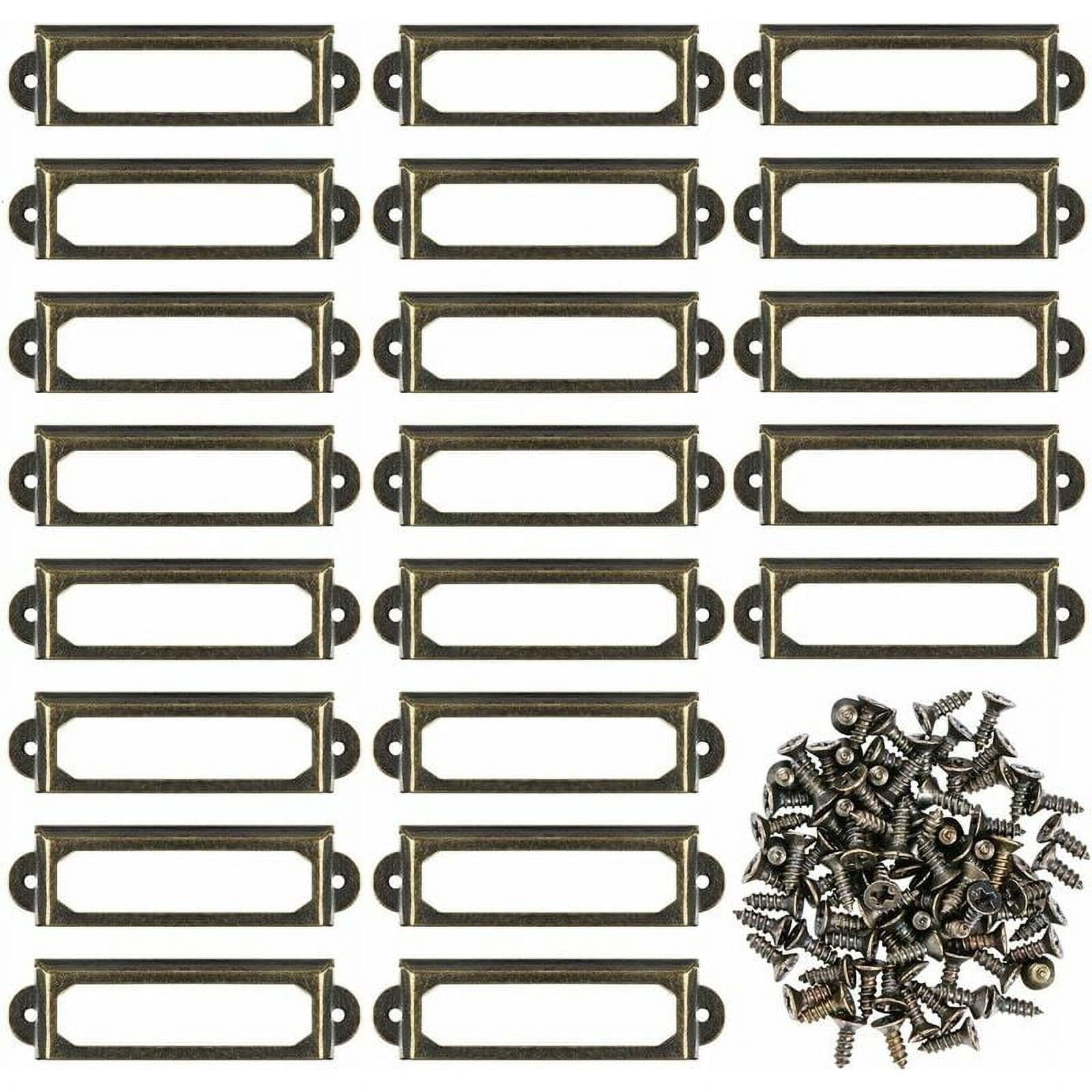 50 Pcs Metal Label Holders for Furniture, Drawers, Cabinets, Cards ...