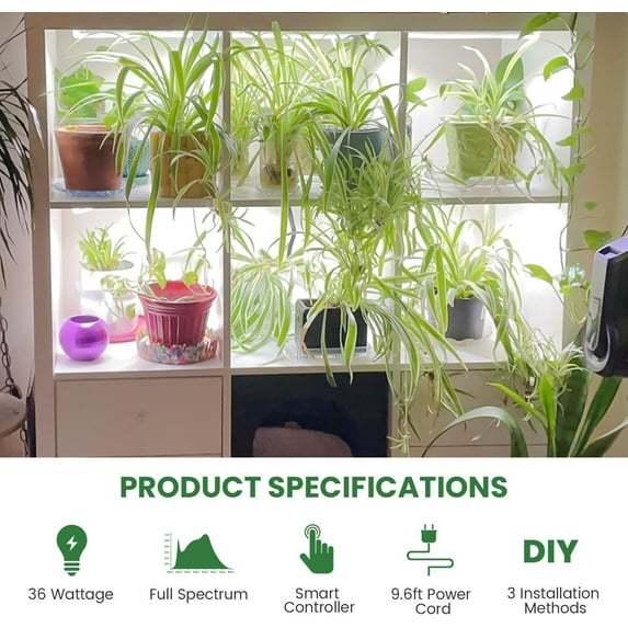 Under Cabinet Grow Light Strip, 36W 360LEDs Grow Lights for Indoor ...